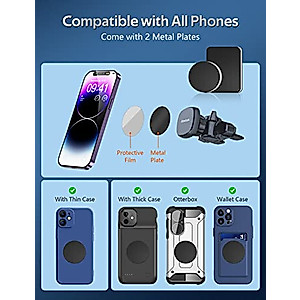 Amicus Magnetic CD Slot Phone Holder for Car, CD Player Cell Phone Mount with Strong Magnet, 360° Rotation Car Phone Mount Compatible with iPhone, Samsung, Galaxy, LG