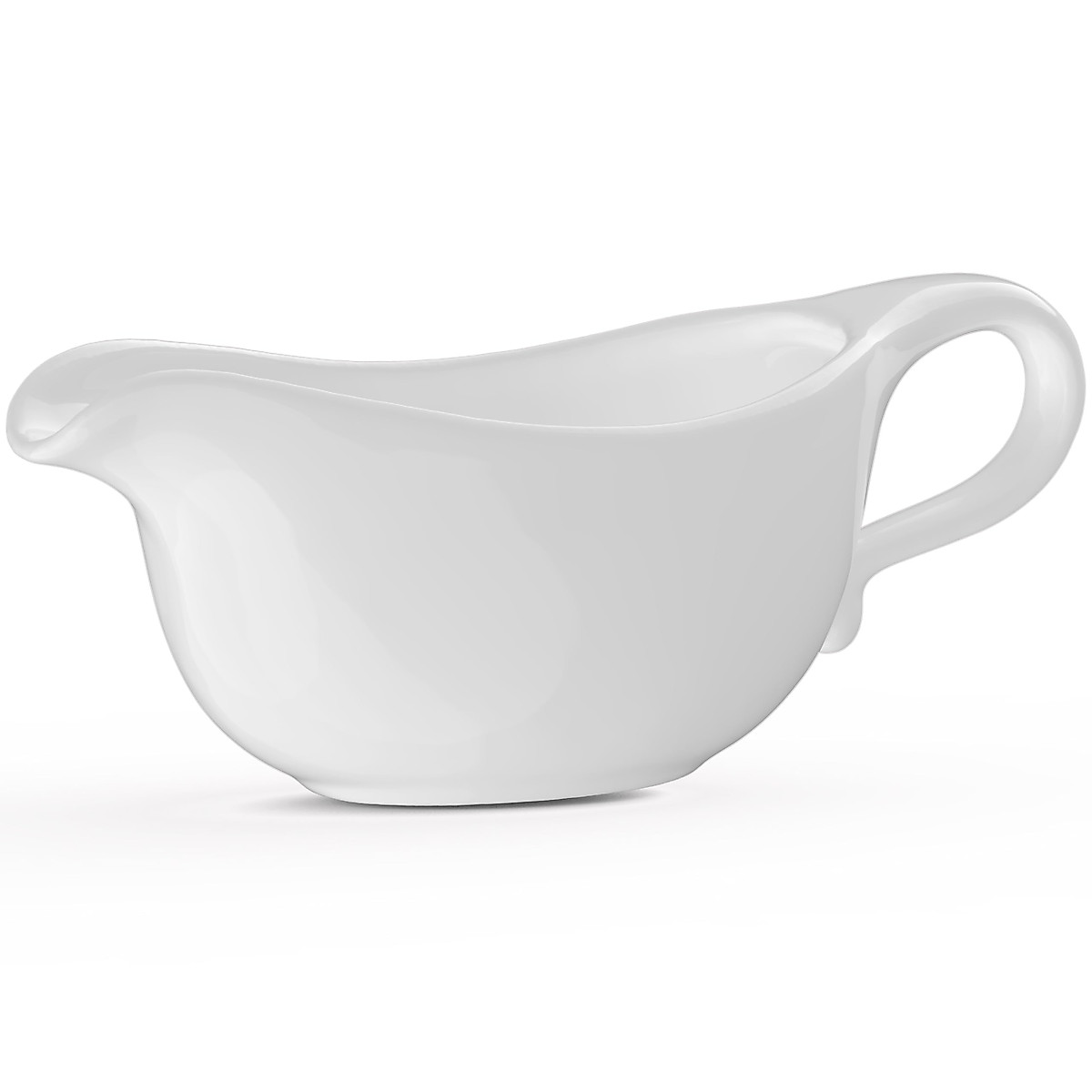 RONDURE Large White Gravy Boat - 19 oz Capacity, Microwave and Dishwasher Compatible