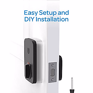 U-Bolt Pro Bluetooth Enabled Fingerprint and Keypad Smart Deadbolt + Bridge WiFi Adaptor | 6-in-1 Keyless Entry | Control Remotely Via Smartphone | Fingerprint ID | Anti-peep Code | Auto Unlock & Lock