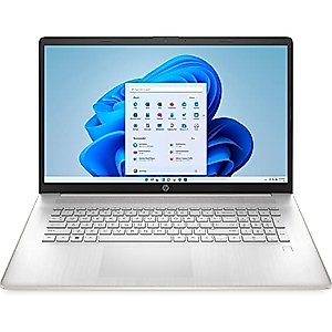HP Laptop 17-cn0052ds 17.3" FHD(1920 x 1080) IPS, Intel Celeron N4120, Intel UHD Graphics 600, 4GB DDR4 RAM, 128GB SSD Storage, Windows 11 Home, Pale Gold (Renewed)