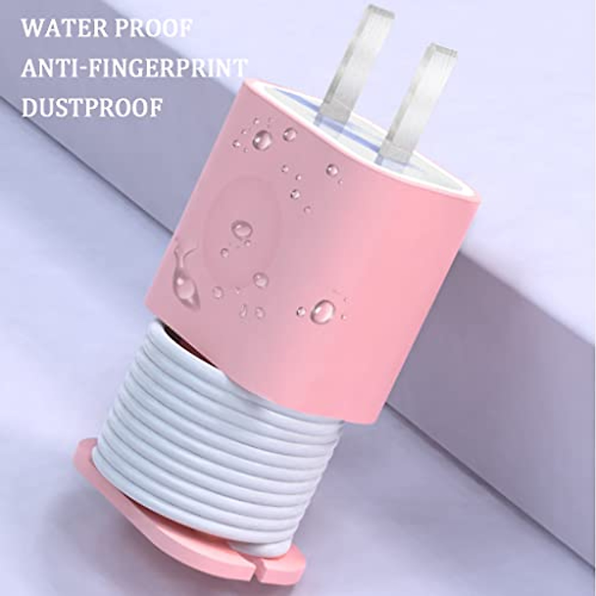 2 In 1 Silicone Charger Protector, Compatible with 20W/18W USB-C Chargers, Data Cable Winder Anti-Break Protection Cable Storage, Suitable for 11/12 Charger Waterproof Silicone Protective Case (White)