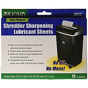 Nuova SP12 Shredder Sharpening & Lubricant Sheets, 12 Count