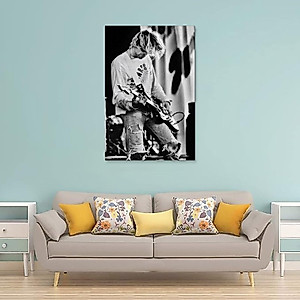 ROCK Singer Poster Kurt Poster Cobain Poster Poster Art Decor Painting Aesthetic Wall Art Canvas for Bedroom Decor 12x18inch(30x45cm) Unframe-style