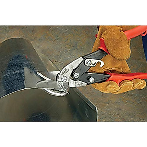 Wiss 9-1/4" Metalmaster Offset Straight and Left Cut Aviation Snips - M6R , Red