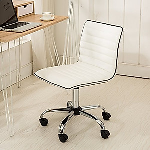 Roundhill Furniture Fremo Chromel Adjustable Air Lift Office Chair in White