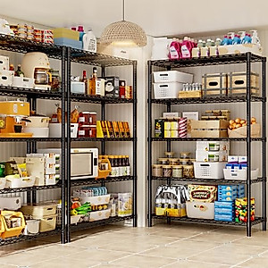 MODCART Storage Shelves, 36" L x 14" W x 72" H Heavy Duty Garage Wire Shelving Unit Loads 1750LBS, 5-Tier Adjustable Metal Industrial Utility Shelf Rack for Kitchen, Laundry Room, Basement