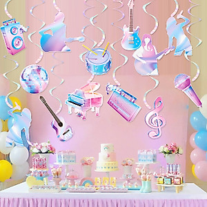 Music Singer Party Hanging Swirls Singer Birthday Party Decoration Popular Singer Themed Swirl Ceilings Pop Music Party Hanging Streamers for Girls Singer Theme Party Baby Shower Supplies