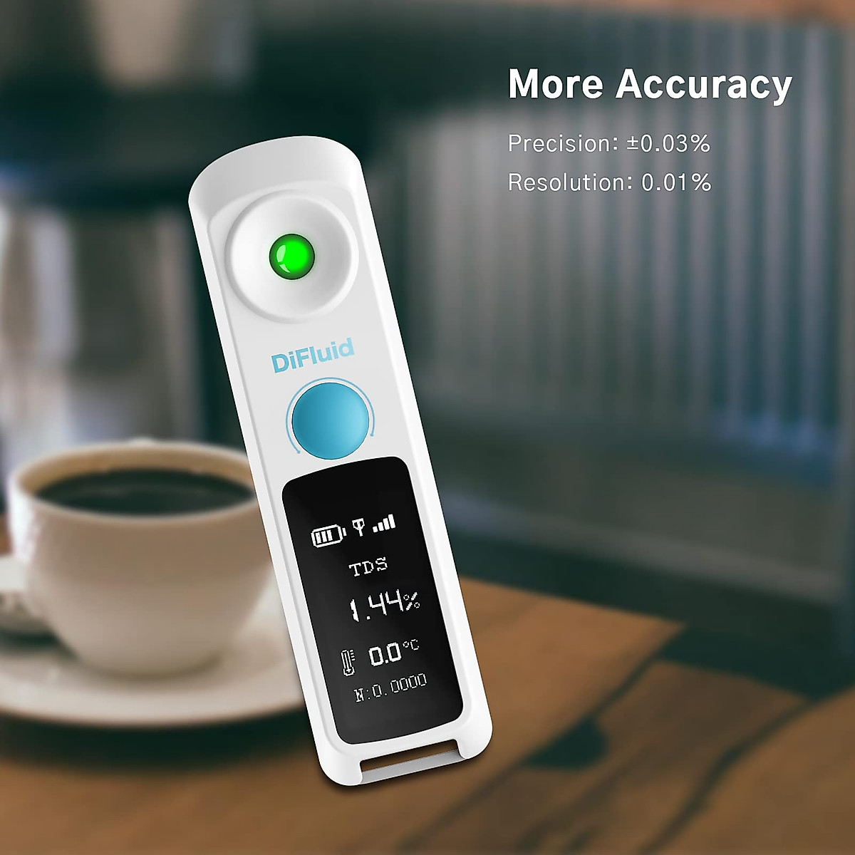 Writiany Digital Coffee TDS Concentration Refractometer, Coffee TDS Concentration Refractometer Digital Brix Refractometer Accuracy ±0.03% TDS Compact