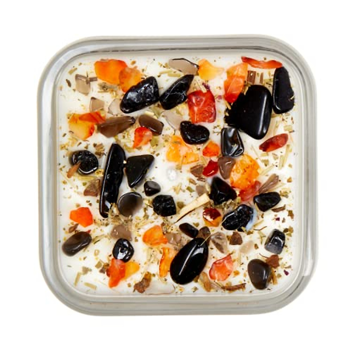 Samhain Halloween Candle by New Moon Beginnings - Fall Scented Pumpkin Candles - Herb & Crystal Candles - Soy Candle - Autumn Fall Candles