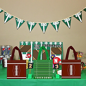 HABDJILTY 20 Pcs Football Party Decorations Football Favor Bags Goodie Gift Non-woven Bags Reusable for Football Games Birthday Party Supplies