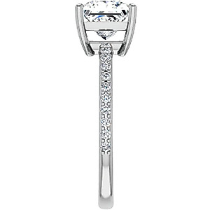 10K Solid White Gold Handmade Engagement Rings 2.0 Ct Princess Cut Moissanite Diamond Solitaire Wedding Bridal Ring Set For Women Her Propose Ring By Moissanite Gems (7)