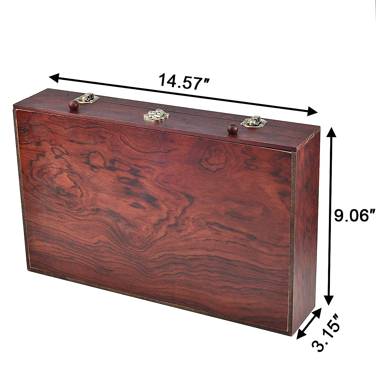 Sunnyglade 145 Piece Deluxe Art Set, Wooden Art Box & Drawing Kit with Crayons, Oil Pastels, Colored Pencils, Watercolor Cakes, Sketch Pencils, Paint Brush, Sharpener, Eraser, Color Chart (Cherry)