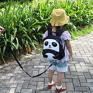 yodo Kids Insulated Toddler Backpack with Safety Harness Leash and Name Label - Playful Preschool Lunch Boxes Carry Bag, Panda