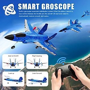 Fremego Foam RC Plane RTF F-35 RC Airplane 2.4Ghz 6-axis Gyro Jet Pane with Light Strip Toy Gift for Kids Boys Girls Adults Beginners
