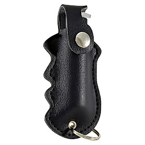 Pepper Defense 1/2 oz. Pepper Spray with Grip Holster and Keychain Attachment - Safety Twist Lock Glow Trigger - Maximum Strength 10% OC Formula - Self Defense Personal Protection (Black 3-Pack)