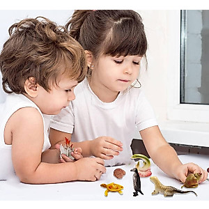 OuMuaMua 42pcs Sea Animal Figure Toys Plastic Small Ocean Animals Realistic Mini Sea Creature Figure Toys Fake Under The Sea Creatures Bath Toys for Kids Toddlers Preschool Educational Favors