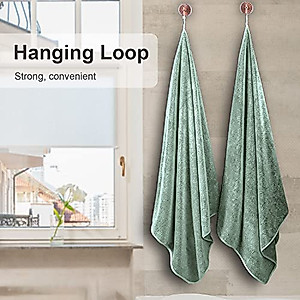 Bath Towels Set, 2 Oversized Large Towels/2 Hand Towels/4 Washcloths,600 GSM Green Towels Bathroom Sets, Quick Dry Towel Super Soft Absorbent Shower Towels Luxury Towel Set Hotel Spa Towel (8 Pack)