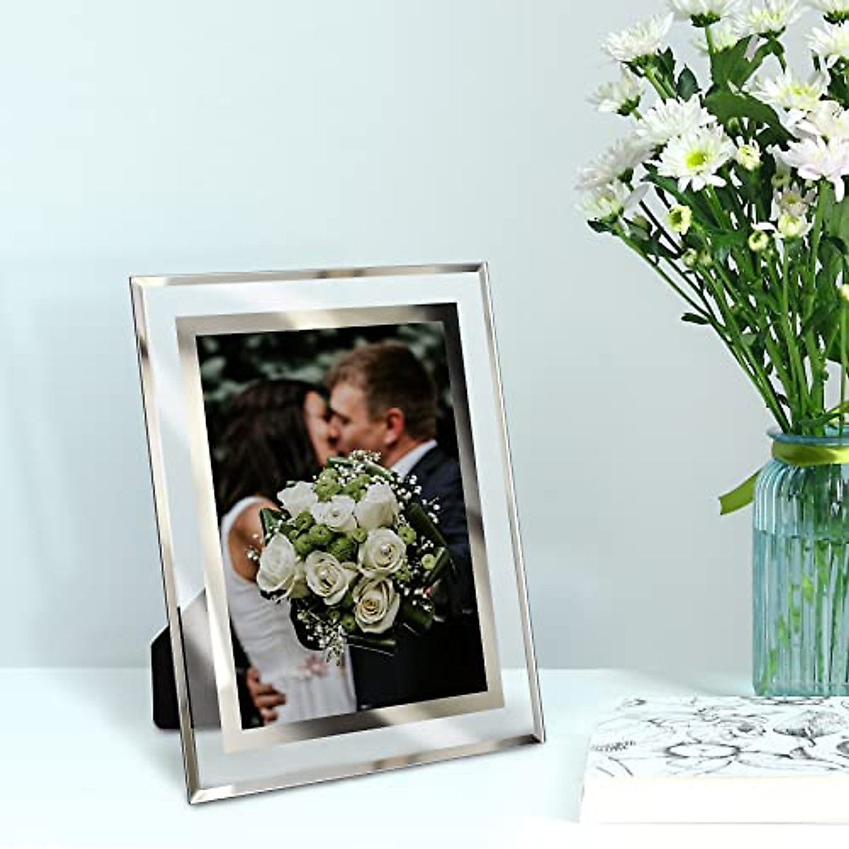 LUCKYLIFE 8x10 Picture Frame Glass for Tabletop Display Vertical or Horizontal, Photo Frames, 1 Pack