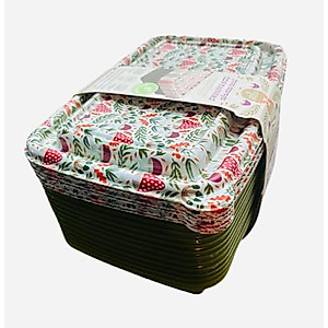 Core Essentials Food Storage Containers, 33.8 oz/1 L, Set of 24 Pieces (MUSHROOMS)