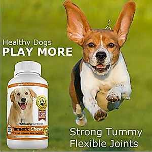 Amazing Turmeric for Dogs Curcumin Pet Antioxidant, Eliminates Joint Pain Inflammation, 120 Chews