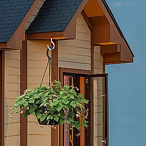 QEZEZA 10 Packs of Vinyl Coated Ceiling Hooks, Plant Hooks, Kitchen Hooks, Hanging Hooks, Kitchen Hooks for Indoor and Outdoor use, 2.9-inch Silver Spiral Hooks, (White)