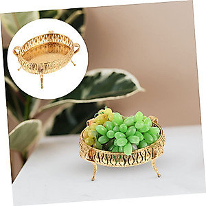 ADOCARN 1pc Storage Dishes Altar Bracelet Vegetables Fruit Style Smudging Household Plates Bread Bowls Display Metal Nut Basket Dry Cuake Cakes Vanity Incense Offering Buddhist Salad