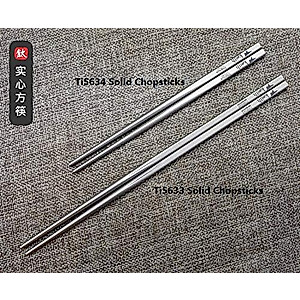 Keith Titanium Ti5633 Solid Square Handle Chopsticks with Aluminum Case (Grey) ●●●●●●● Keith's 18th Anniversary: Exclusive Price!