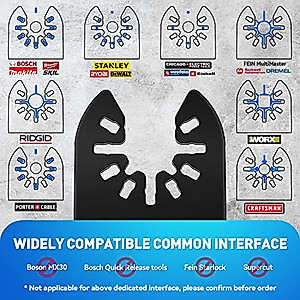 FORCA Multi Tool Blades Kits, 105pcs Universal Oscillating Tools Saw Blades for Wood, Fine Tooth Multitool Blades, Durable High Carbon Steel Fit Milwaukee Dewalt Makita Dremel Bosch 95% Oscillating To