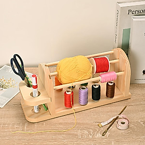 Sparkle Race Wooden Crochet Yarn Holder Sewing Thread Organizer, Yarn Storage for Crochet Yarn Ball Knitting & Crochet Supplies, Spool Thread Holder Ribbon Holder Organizer Rack for Sewing Accessories