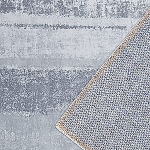 jinchan Area Rug 2x7 Runner Rug Modern Abstract Rug Indoor Contemporary Carpet Foldable Thin Rug Hallway Soft Mat Kitchen Light Grey Print Floor Cover Non Slip for Bathroom Bedroom Living Room