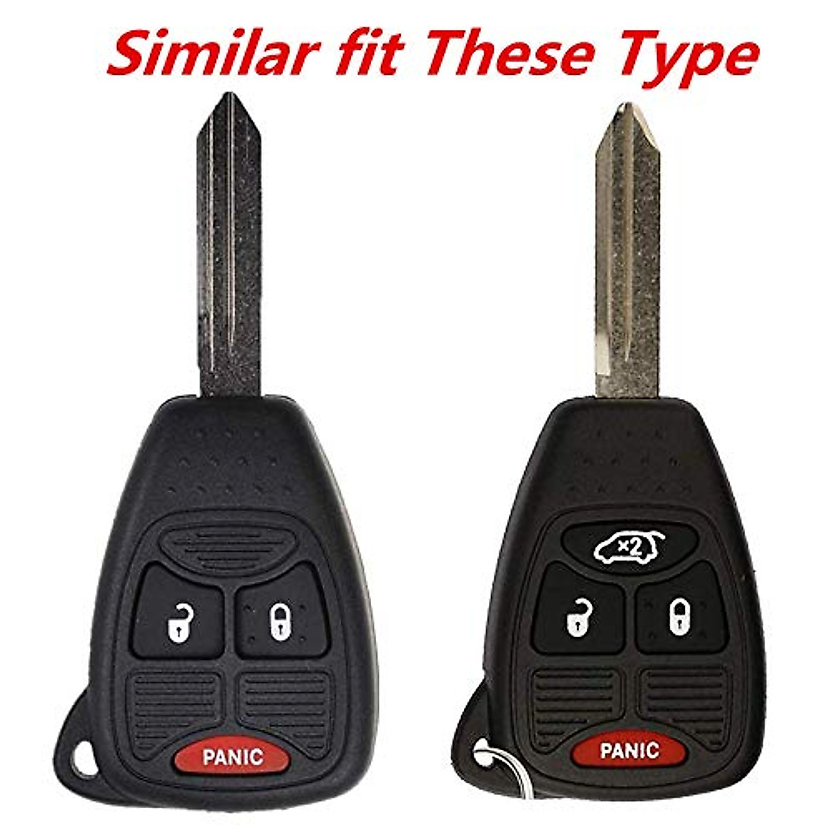 KAWIHEN Leather Key Fob Cover Fit for Chrysler 200 300 Aspen Pacifica PT Cruiser Sebring Dodge Avenger Charger Durango Magnum Jeep GC Commander Grand Cherokee Liberty OHT692713AA