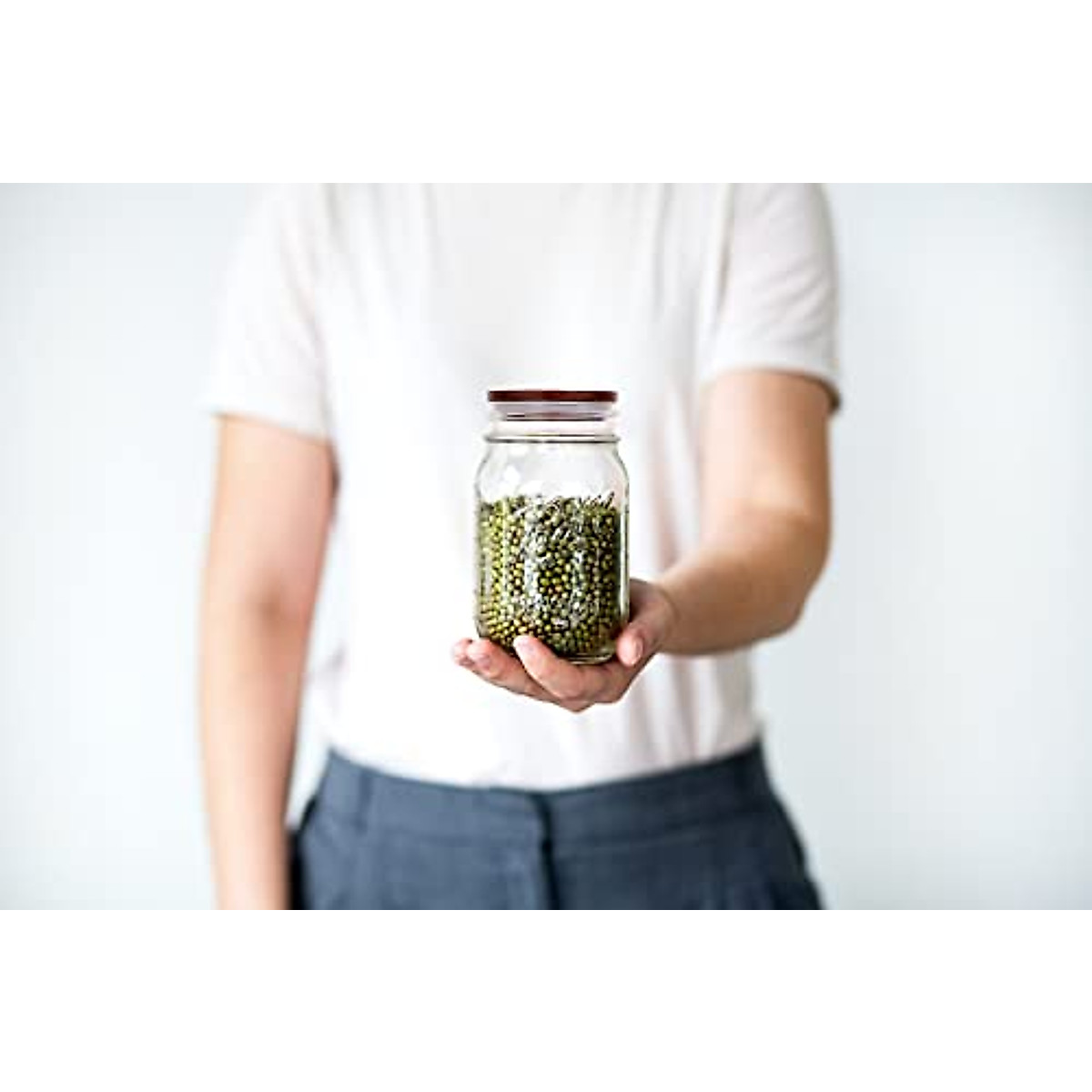 Wooden Mason Jar Lids Regular Mouth Storage Canning Jar Lids, CNVOILA 8 Pack Lids for Regular Mouth Mason Jar