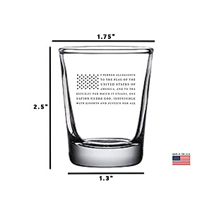 Rogue River Tactical USA Flag Pledge of Allegiance Shot Glass Gift For Military Veteran or Patriotic American
