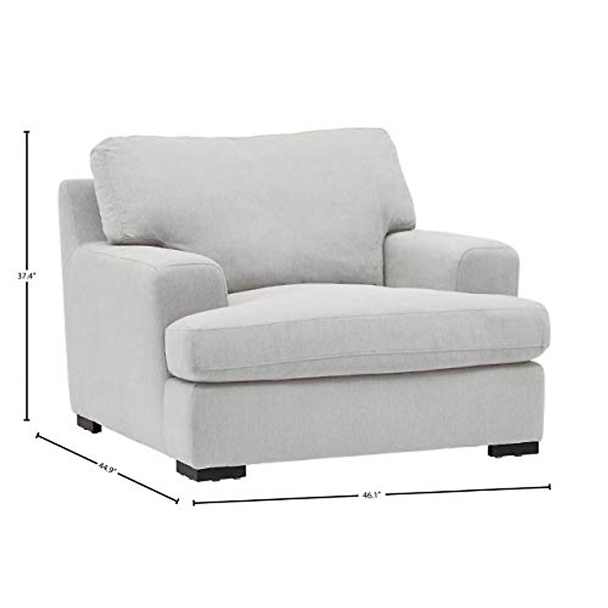 Amazon Brand – Stone & Beam Lauren Down-Filled Oversized Living Room Accent Armchair, 46"W, Pearl (White)