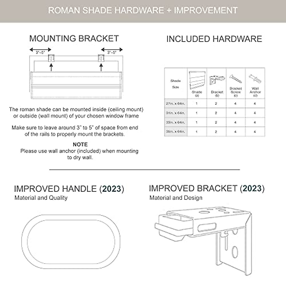 Madison Park Galen Cordless Roman Shades - Fabric Privacy Single Panel Darkening, Energy Efficient, Thermal Insulated Window Blind Treatment, for Bedroom, Living Room Decor, 31" x 64", Ivory