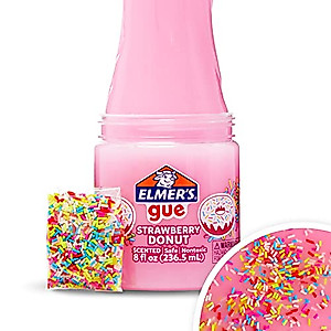 Elmer’s GUE Premade Slime, Strawberry Donut Fluffy Slime, Scented, Includes Rainbow Sprinkle Slime Add-Ins, 1 Count