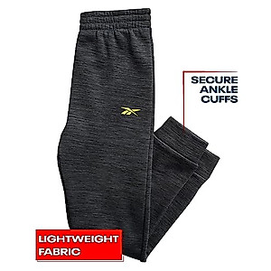 Reebok Boys' Sweatsuit - Active Fleece Zip Hoodie Sweatshirt and Jogger Sweatpants (2T-12), Size 10, Black Straided