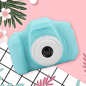 Mini Digital Camera, Children Eye-Friendly and Cear HD Cartoon Camera DIY Photos Video Recording, with 2.0in IPS Screen, Photo Frames, for Kids(Green)