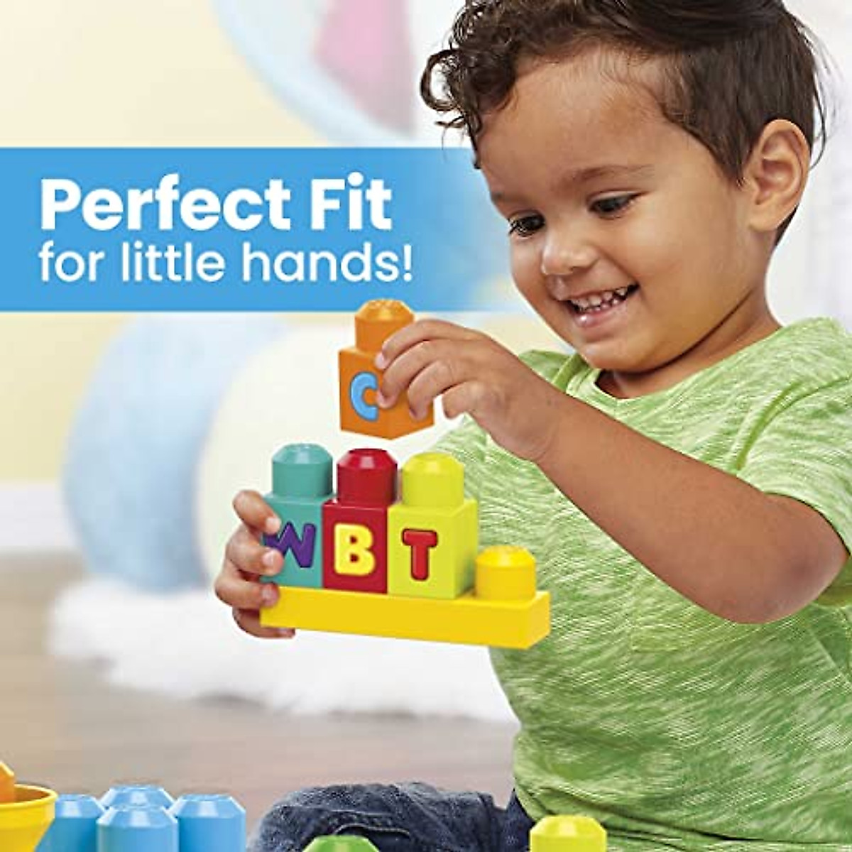 MEGA BLOKS Fisher-Price ABC Blocks Building Toy, ABC Musical Train with 50 Pieces, Music and Sounds for Toddlers, Gift Ideas for Kids Age 1+ Years