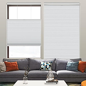 Changshade Blackout Cellular Shades Cordless, Top Down Bottom Up Blinds for Windows, 1.5" Single Cell Pleated Honeycomb Window Shades for Bedroom, Child Room,36" Width x72 Height,White