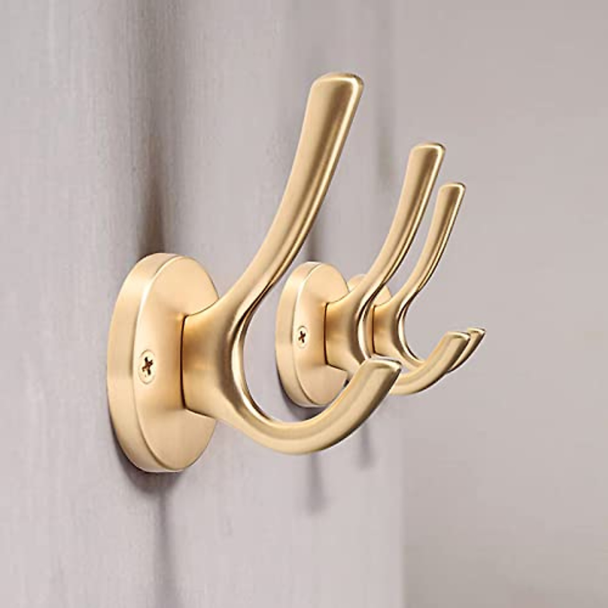 Bilindasly Gold Hooks Bath Towel Hooks Heavy Duty Brass Wall Door Hook Hanger Clothes Hooks for Hanging Coats Hat Hooks Towel Hooks for Bathrooms Bedroom Kitchen Key Hanger Hooks, 1 Pack