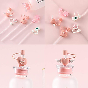 12 Pieces Silicone Straw Tips Cover,Reusable Drinking Straw Tips Lids, Dust-proof Straw Plugs for 6-8 mm Straws