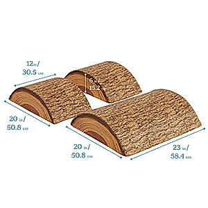 ECR4Kids SoftZone Tree Log Climber Set, Balance Builders, Chocolate, 3-Piece