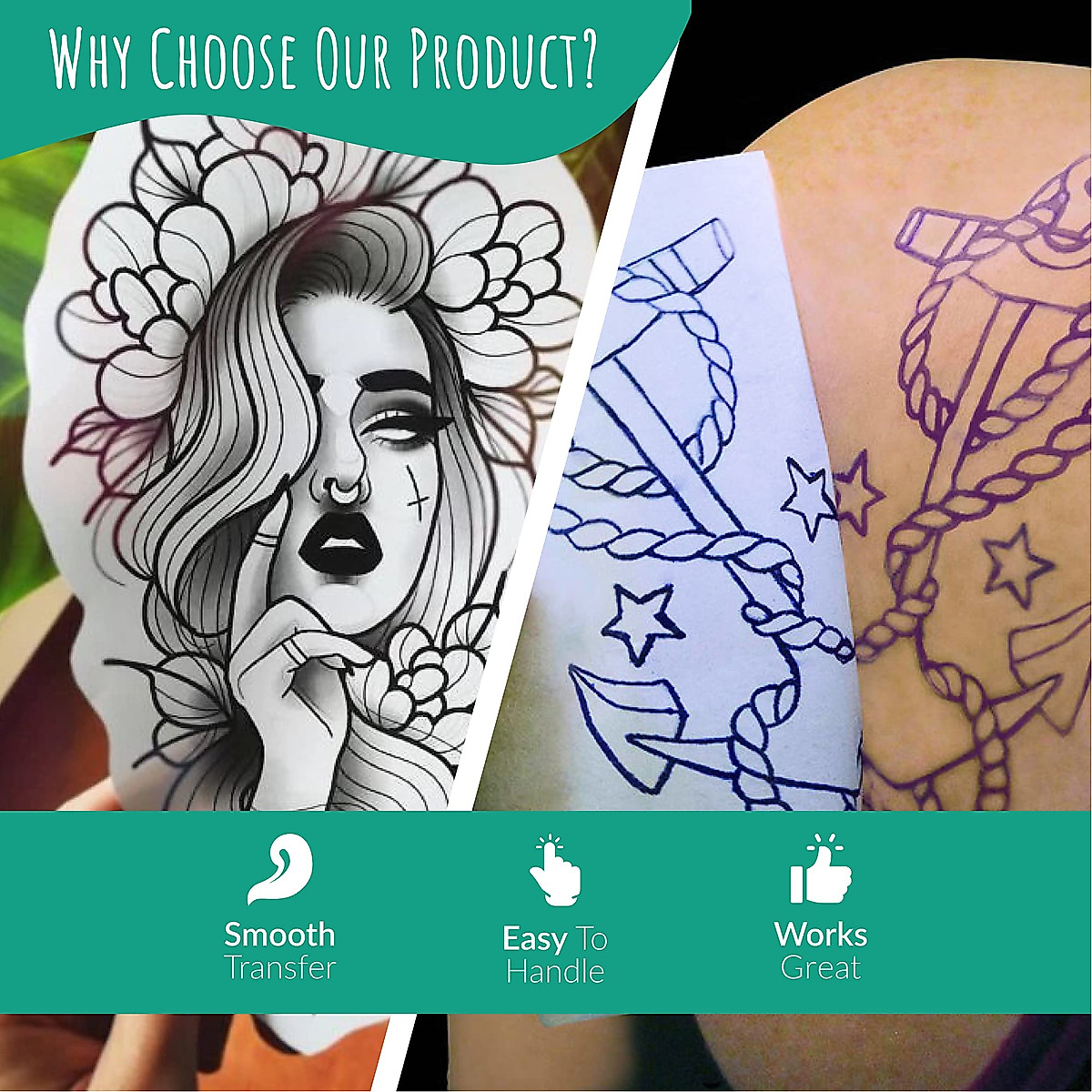 Flappydem Tattoo Transfer Paper 35 sheets for Tattooing to skin, 4 Layers premium Thermal Stencil Diy, A4 Size (PACK OF 35)