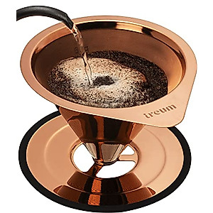 ireum Gourmet Pour Over Coffee Maker – Twill-Mesh, Paperless, Pour Over Drip Coffee Filter & Nonslip Silicone Base, 16oz.