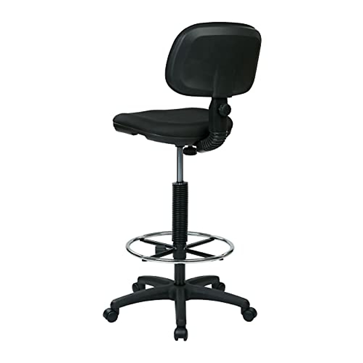 Office Star DC Series Adjustable Drafting Chair with Foot Ring and Sculptured Foam Seat, Icon Black Fabric
