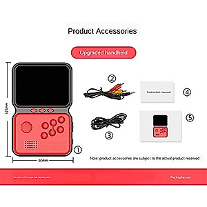 HJKPM M3 Handheld Games Consoles 900 in 1 Handheld Gaming Players Classic 16-Bit Portable Pocket Retro Video Game Console Sup Gameboy, Red