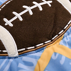 2 PCs Brown Sports Themed Nursery Crib Bedding Set Quilt Fitted Sheet American Ruby Baseball Sports Baby Boy Cot Bedding Set