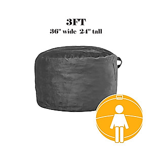 Codi Bean Bag Chair for Kids with Filler Included 10-12 | Comfy Kid Beanbag Chair 3 FT, Memory Foam Added | Machine Washable, Charcoal Grey, 3ft