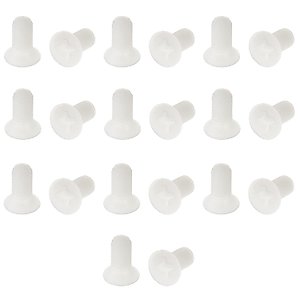 Yinpecly 100Pcs M4 × 8mm Nylon Machine Screws 304 Stainless Steel Phillips Pan Countersunk Flat Head Screw Plastic Fasteners Bolts White